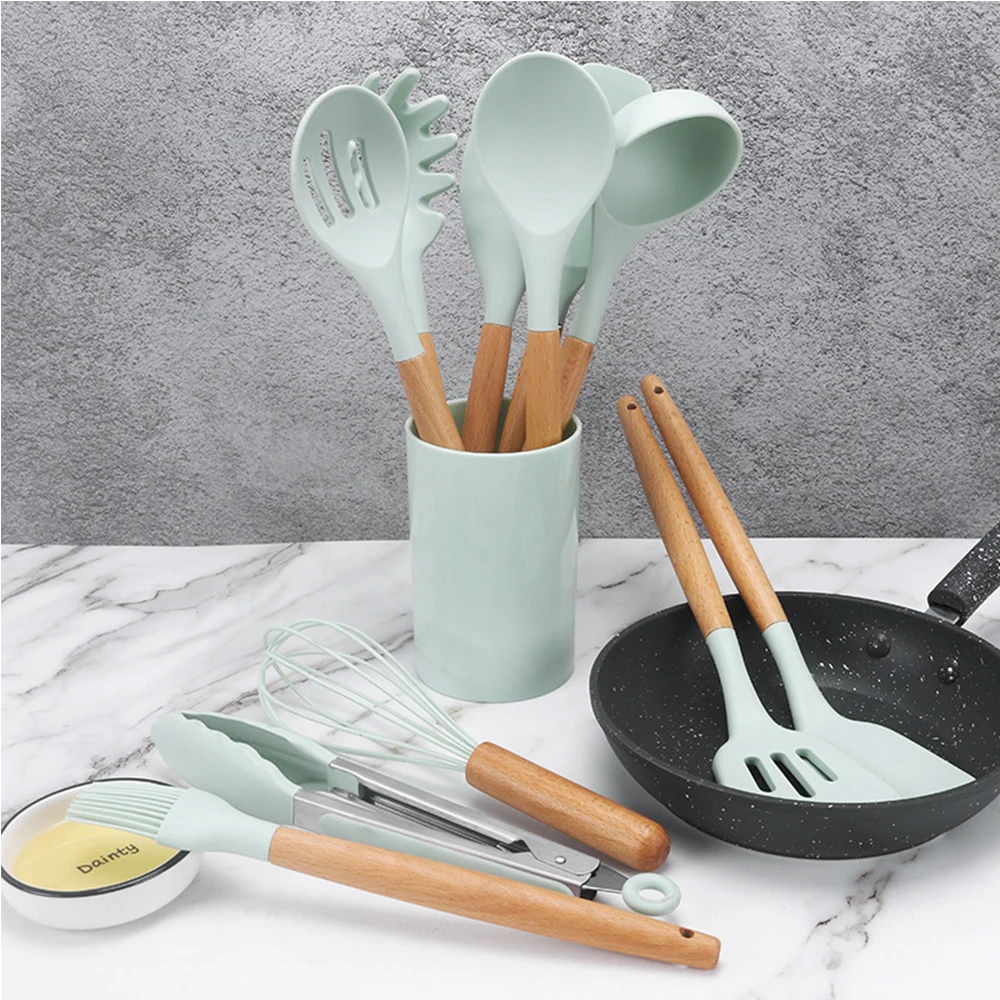 11PC-Set-Resistant-Silicon-Cooking-Bakeware-Utensils-Set-Measuring ...