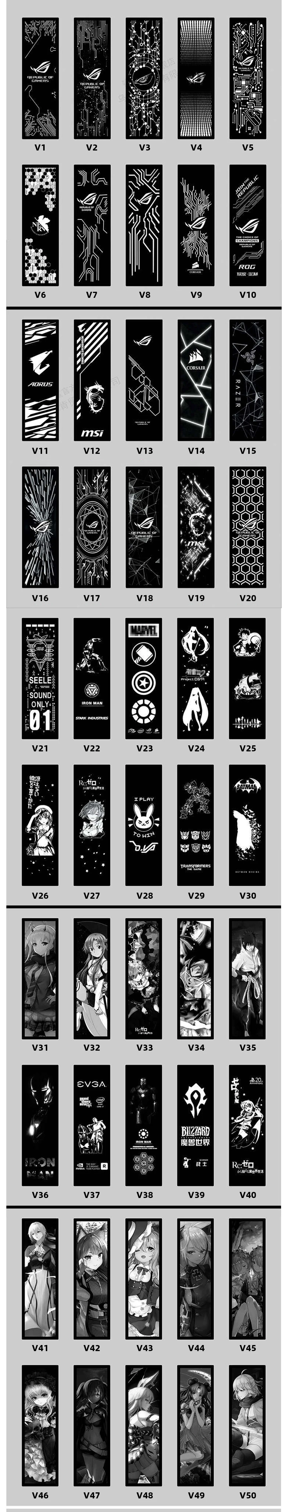 Customize PC Case RGB Lighting Panel ARGB MOD VGA Backplate Cabinet PSU ...