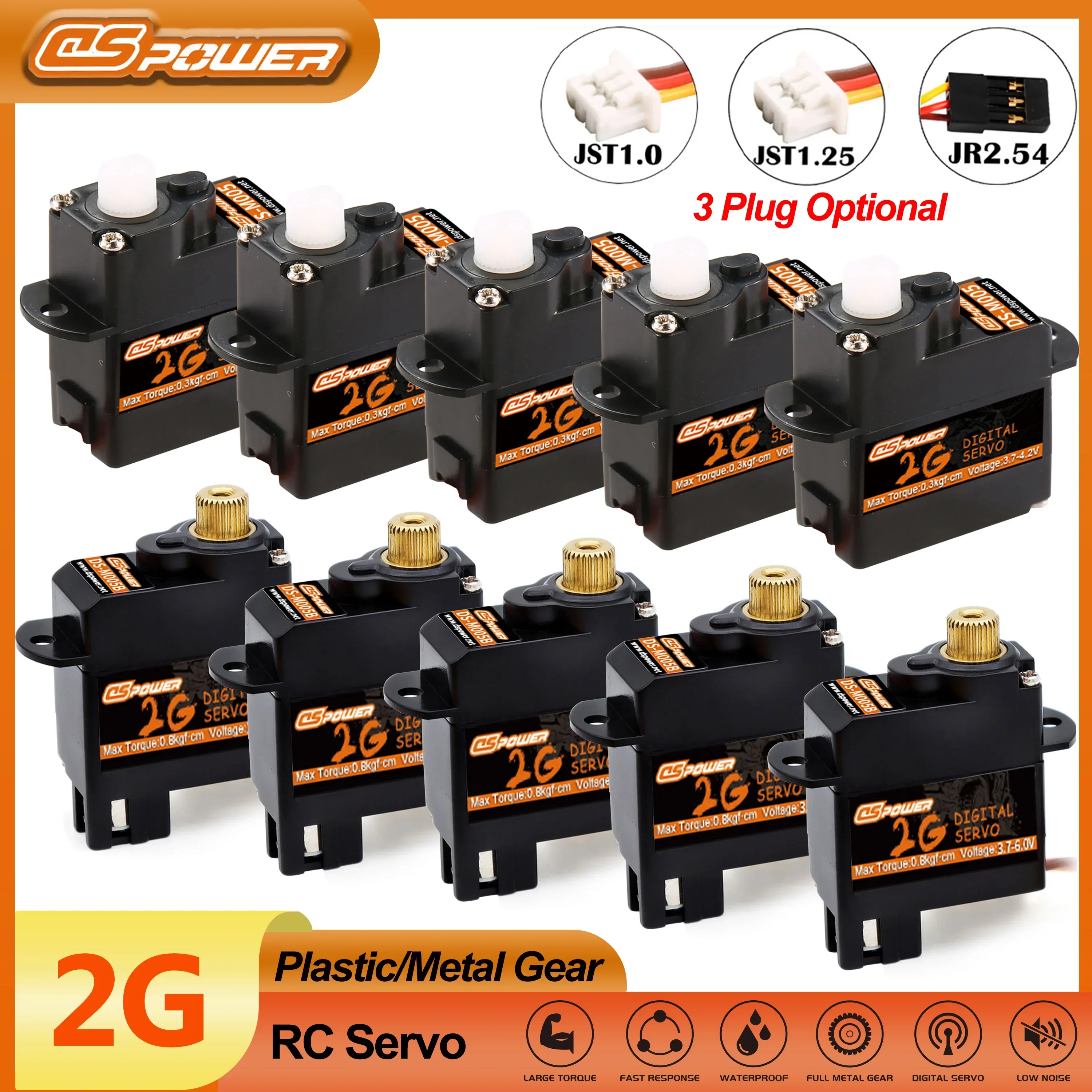 DSPOWER 2g Motor Servo Plastic/Metal Gear Mini Micro Servo for RC Car ...