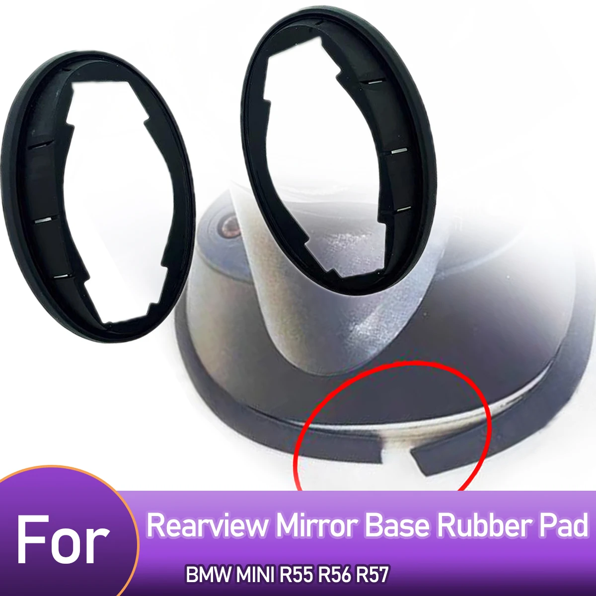 Rearview-Mirror-Base-Rubber-Pad-Outside-Door-Side-Mirror-Gasket-Sealing ...