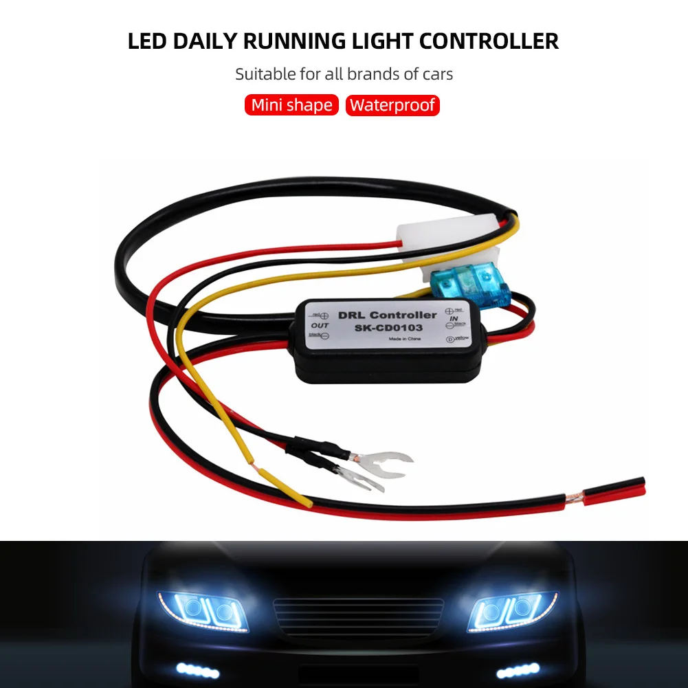 Car DRL Controller Auto LED Daytime Running Light Relay Harness Dimmer ...