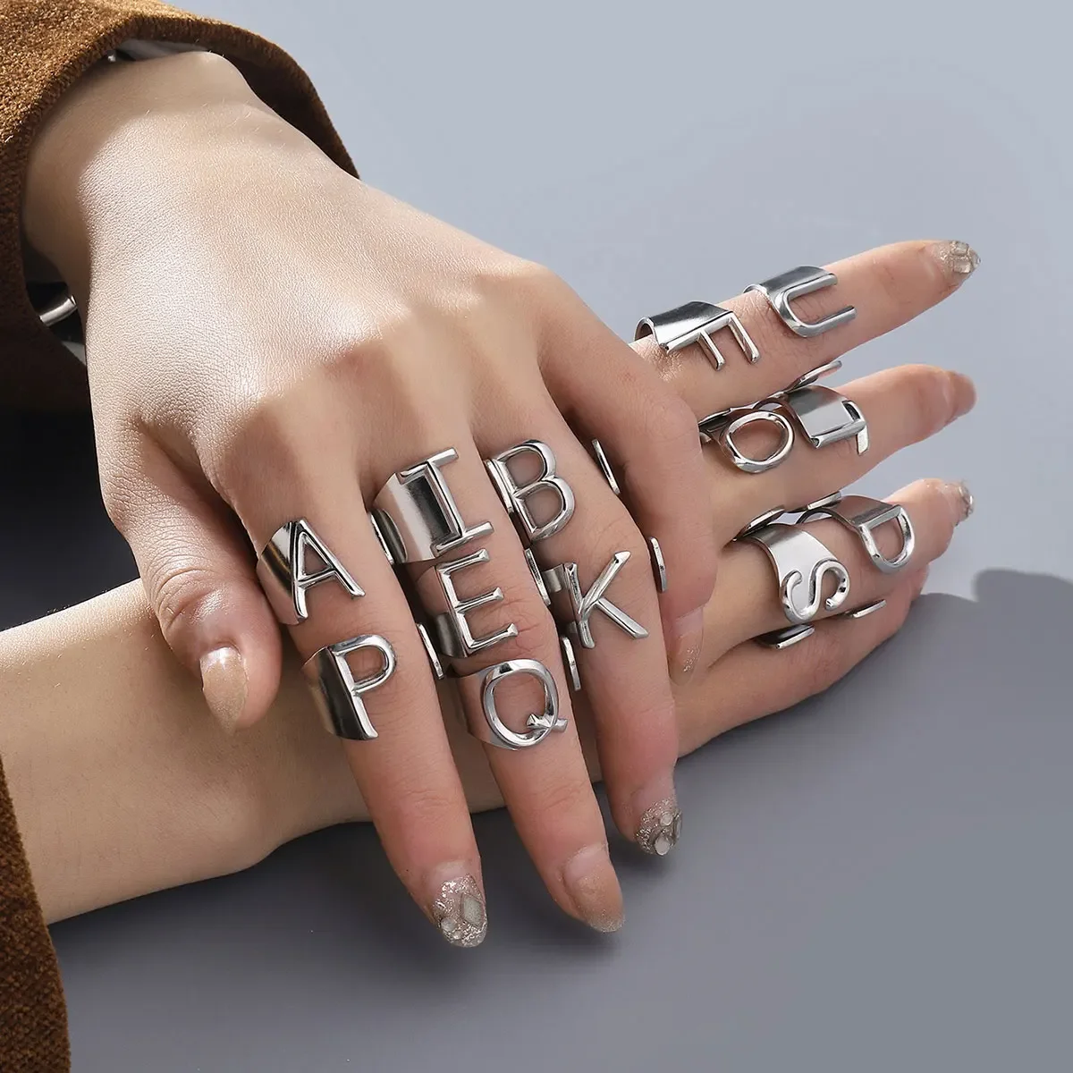 Never-Fade-Stainless-Steel-Initial-Alphabet-A-Z-Name-Letter-Rings-Women ...