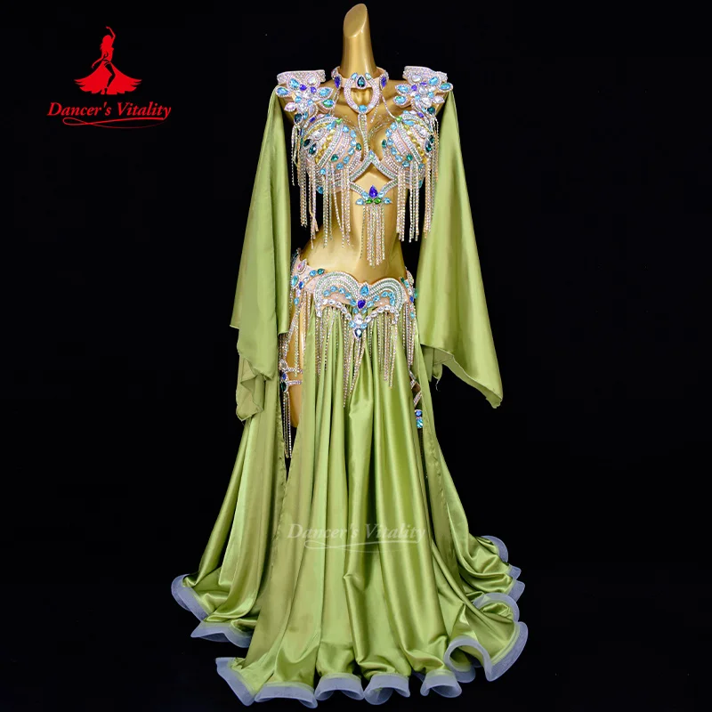 Belly Dance Suit for Women's High-end Customized Luxury AB Stones Bra ...