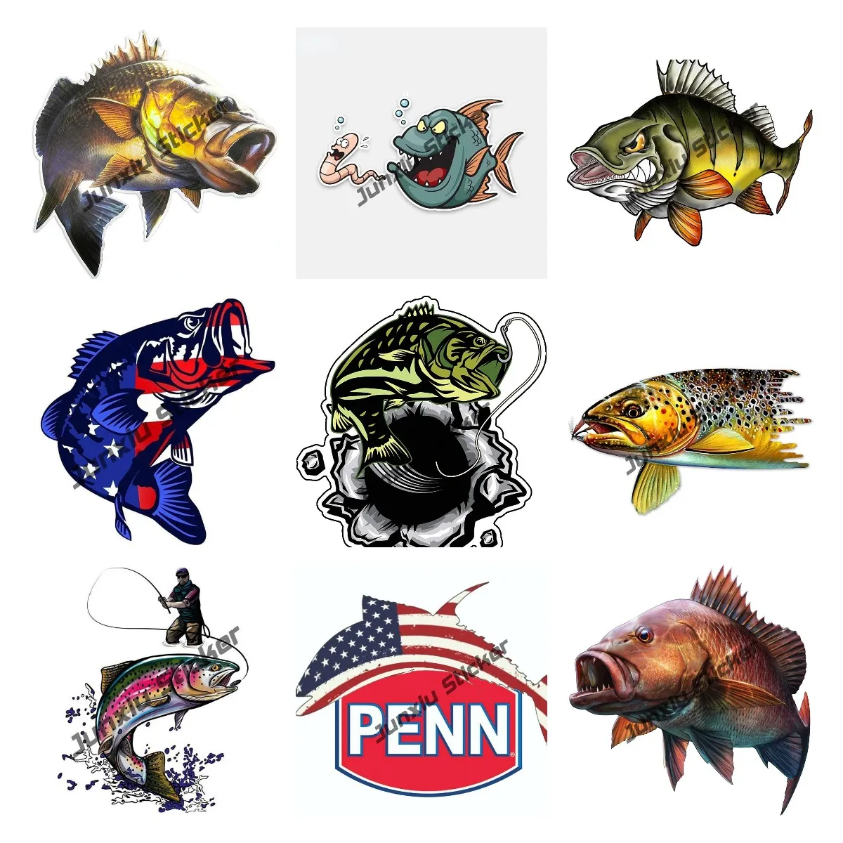 Hooked Largemouth Bass Vinyl Decal Fishing Sticker Large Mouth Bass ...