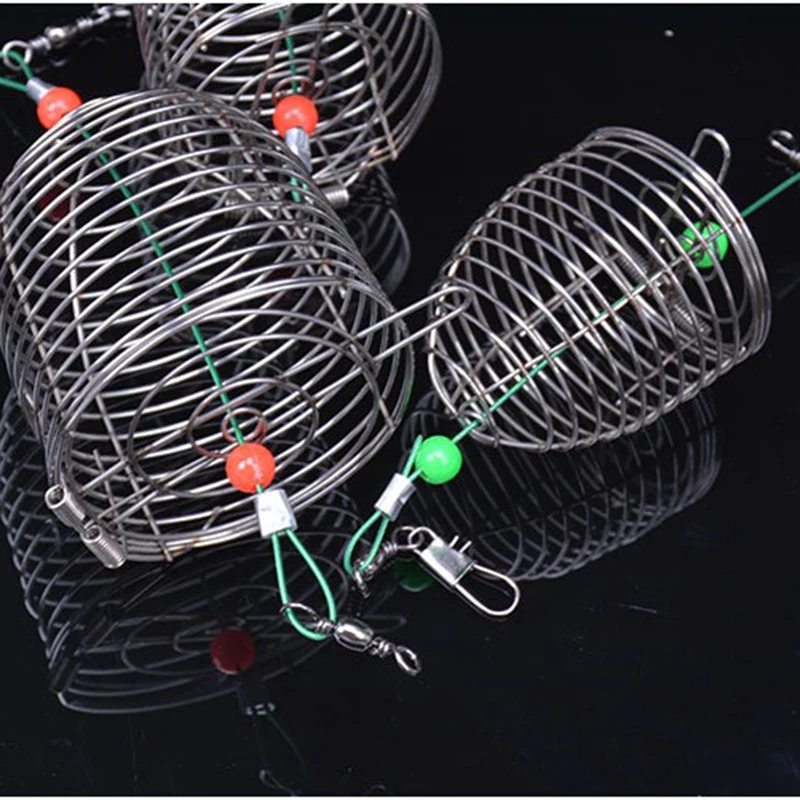Stainless Steel Feeder Cage Feeder Holder Bait Cage Basket Fishing Bait ...