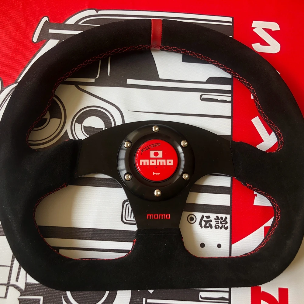 13Inch-D-Rally-JDM-Suede-Leather-MOMO-Steering-Wheel-Car-Rally-Racing ...