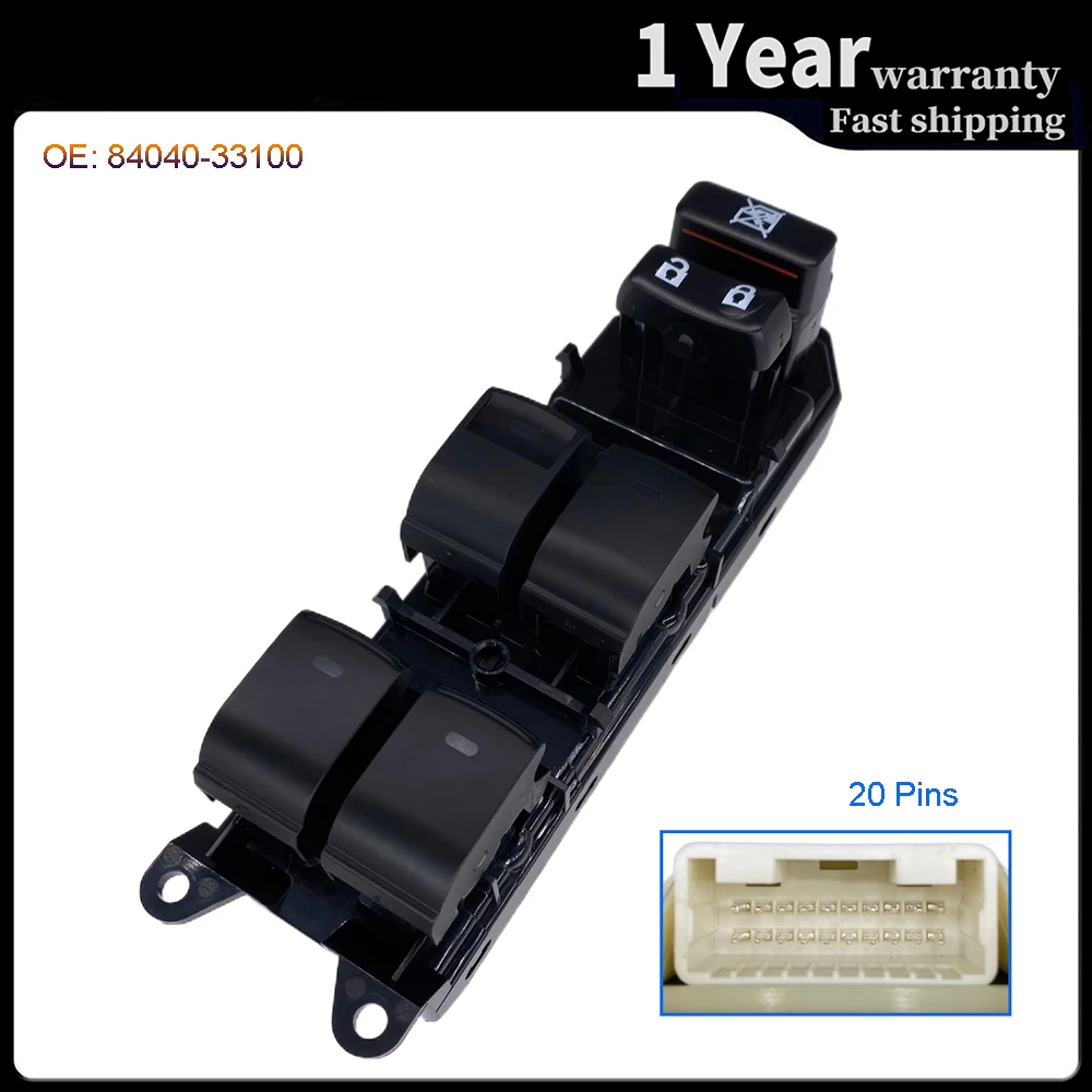 84040-33100 8404033100 Power Master Window Switch Regulator Button for ...