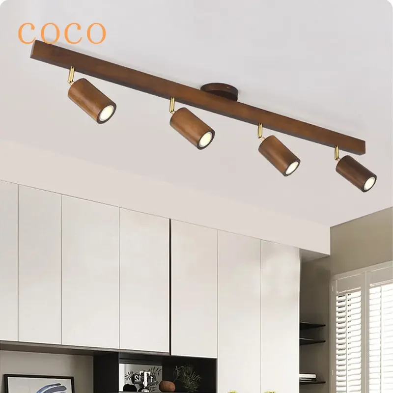 Wood-Grain-Led-ceilling-Chandeliers-Spotlight-For-Living-Room-Bedroom ...