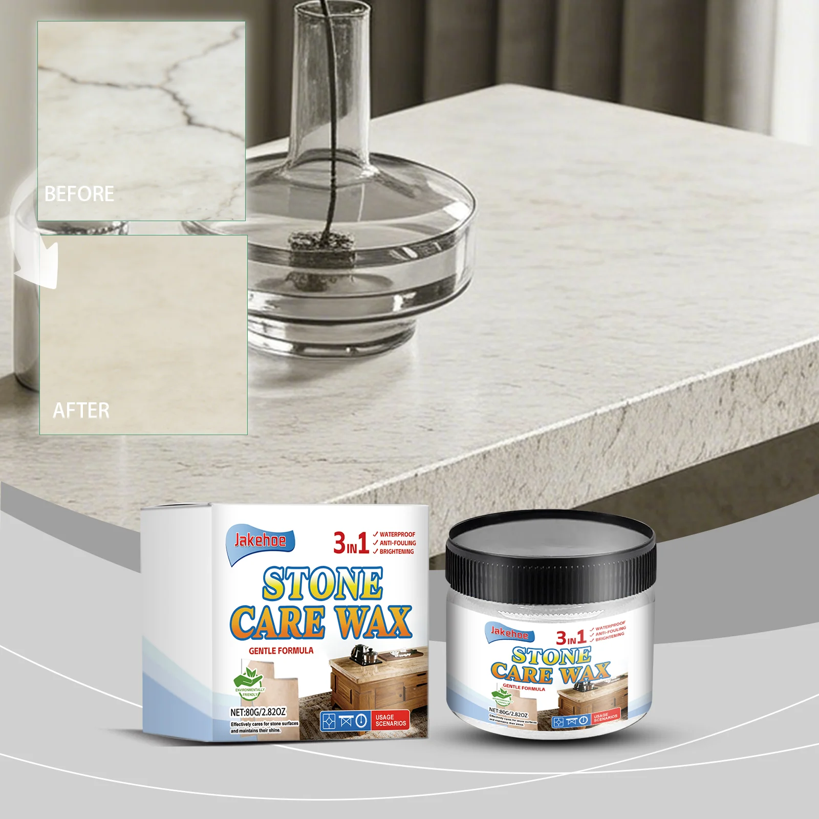Stone Care Wax Polish Marble Granite Cleaner Quartz Countertop Floor ...