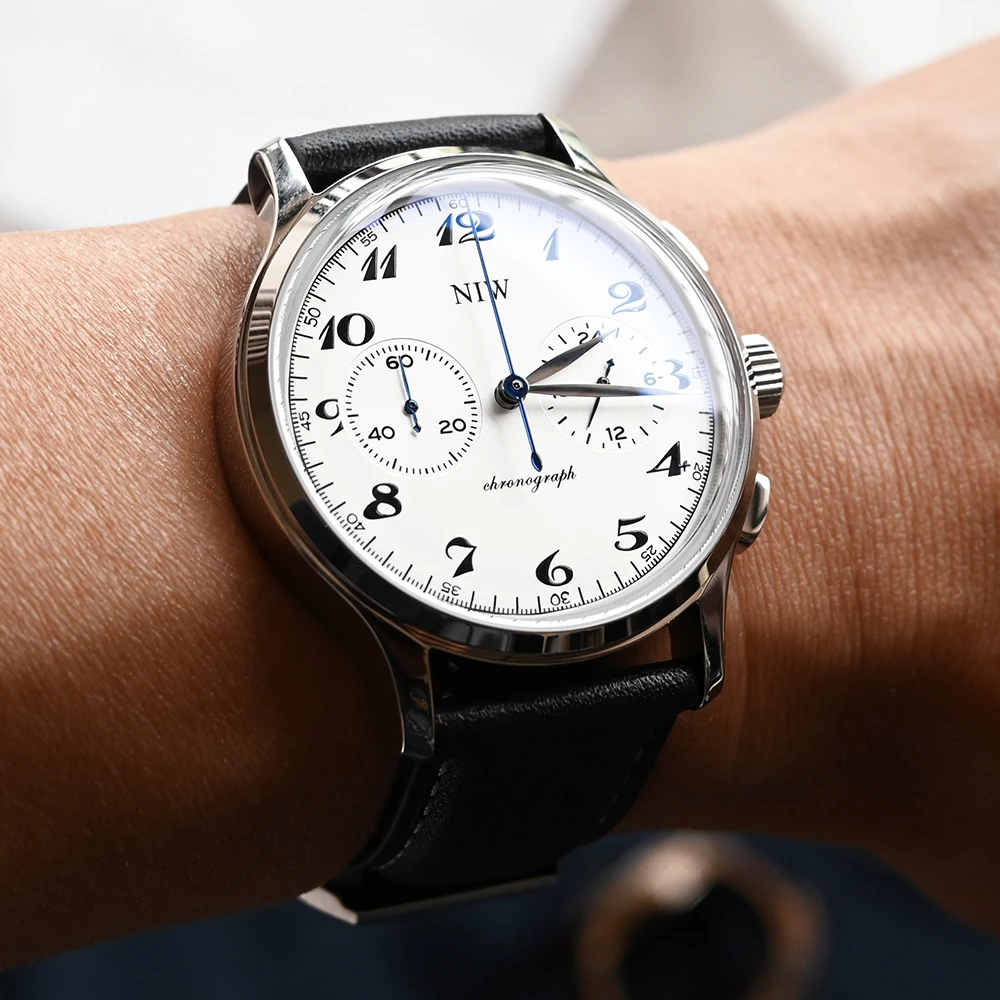 Niw chronograph uhren für männer 40mm vk64 chrono quarz armbanduhren ...