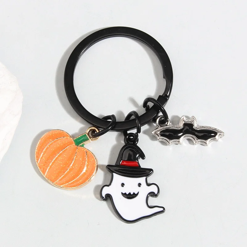 Halloween-Keychain-Bat-Ghost-Pumpkin-Key-Ring-Enamel-Key-Chains-Party ...