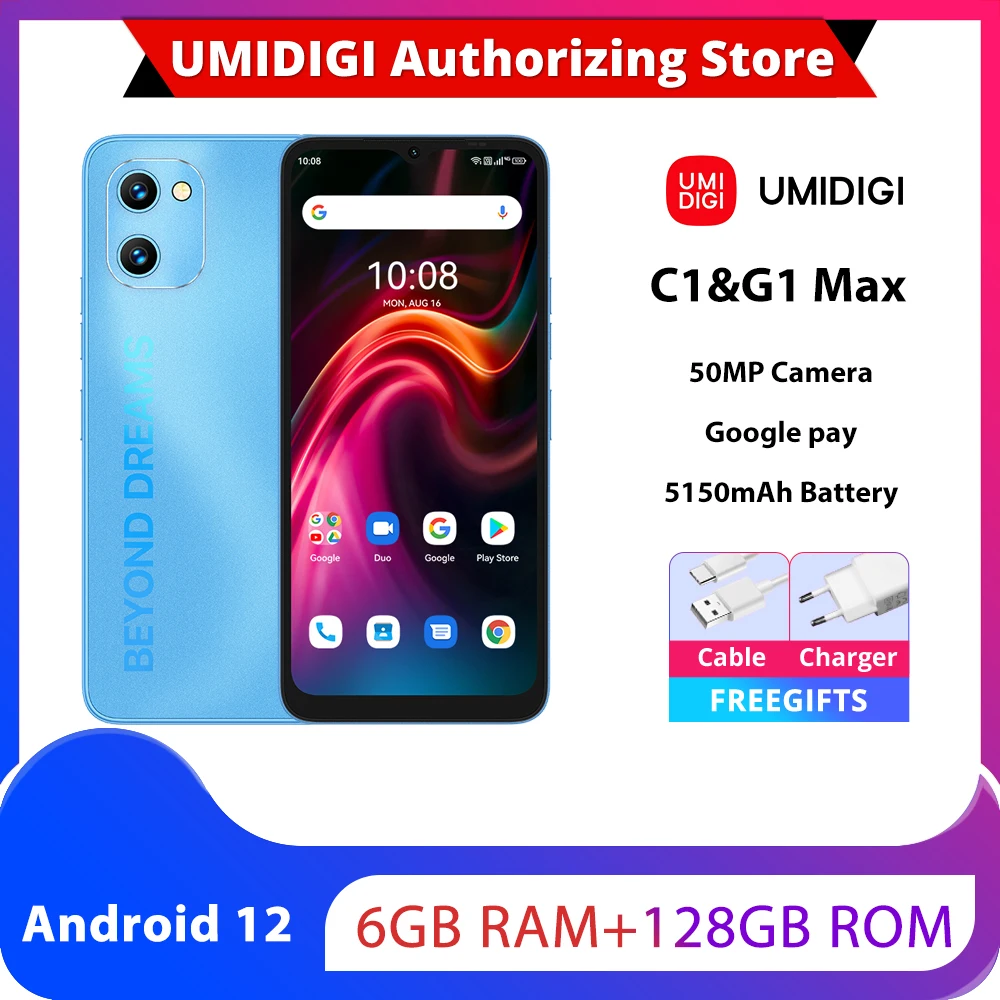 UMIDIGI C1 Max / G1 Max 50MP Camera 6GB 128GB Phone 6.52 inch Android ...
