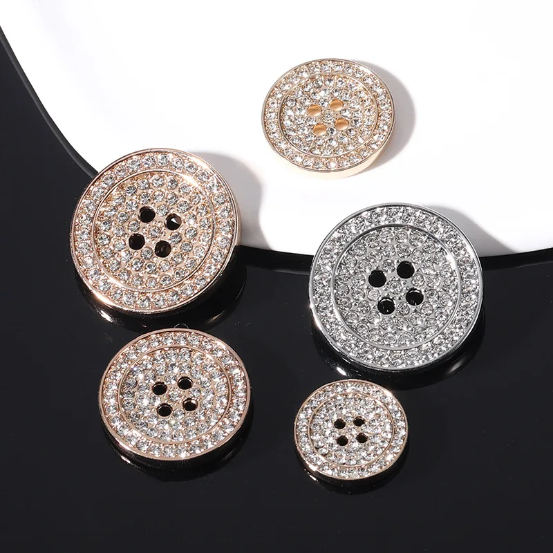 10-Pieces-Fashionable-Buttons-Full-Cover-Rhinestone-Beautiful-4-hole ...