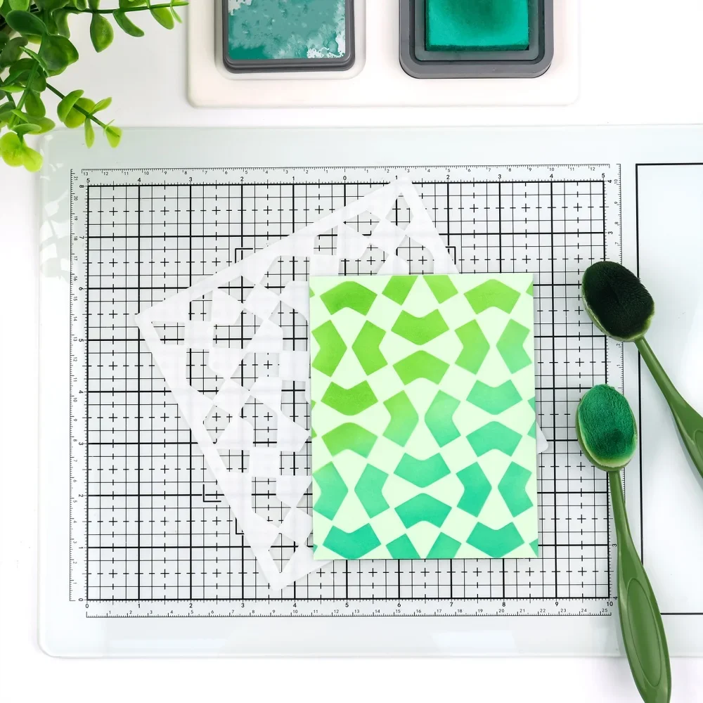 10Pcs/set 6x6inch Layering Plastic Stencils Layering Geometry Floral ...