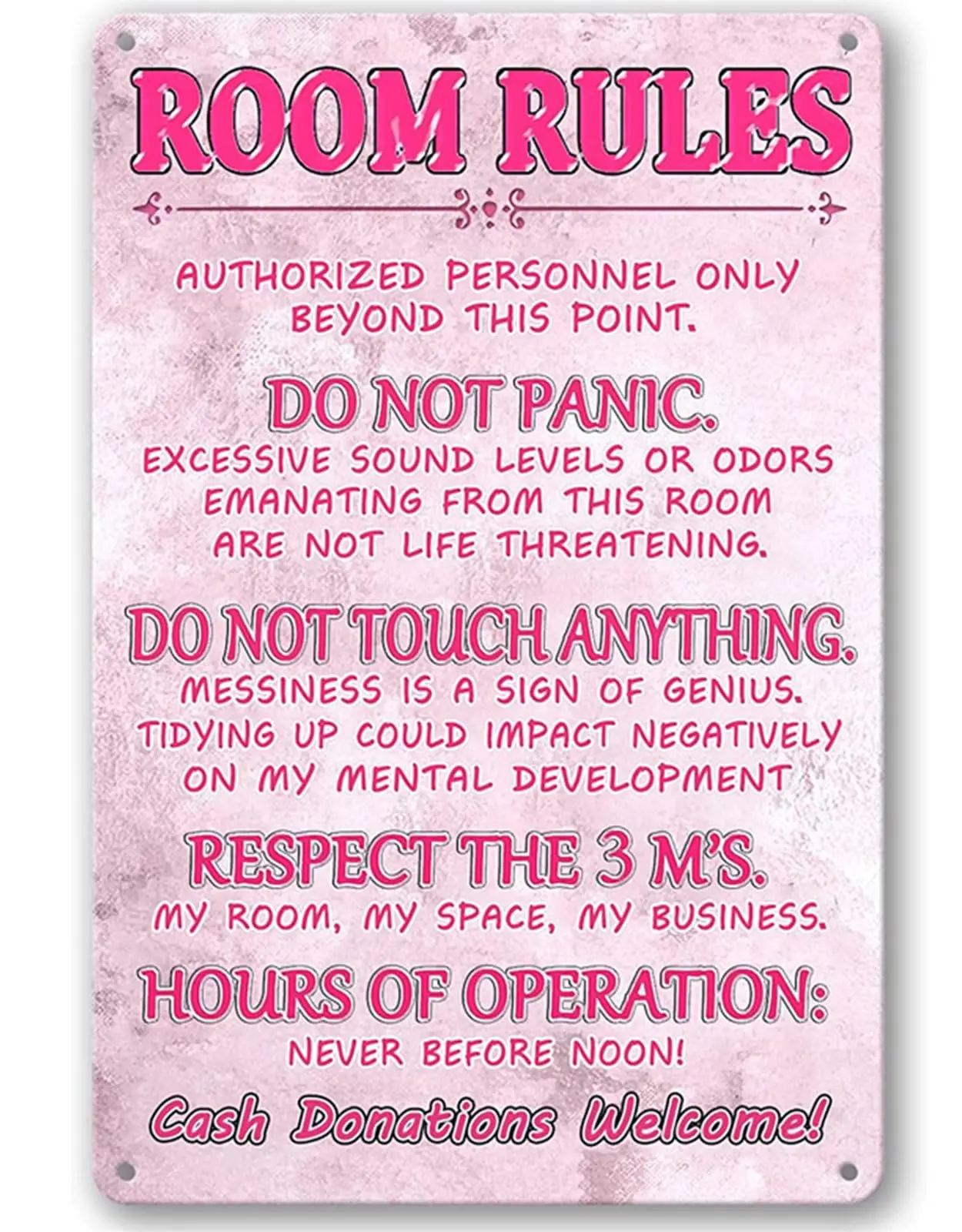 Pink-Room-Decor-For-Teen-Girls-Room-Rules-Sign-Bedroom-Door-Decor-Cute ...