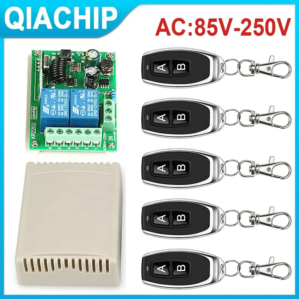 QIACHIP-433-MHz-AC-110V-220V-Wireless-2CH-RF-Transmitter-Remote-Control ...