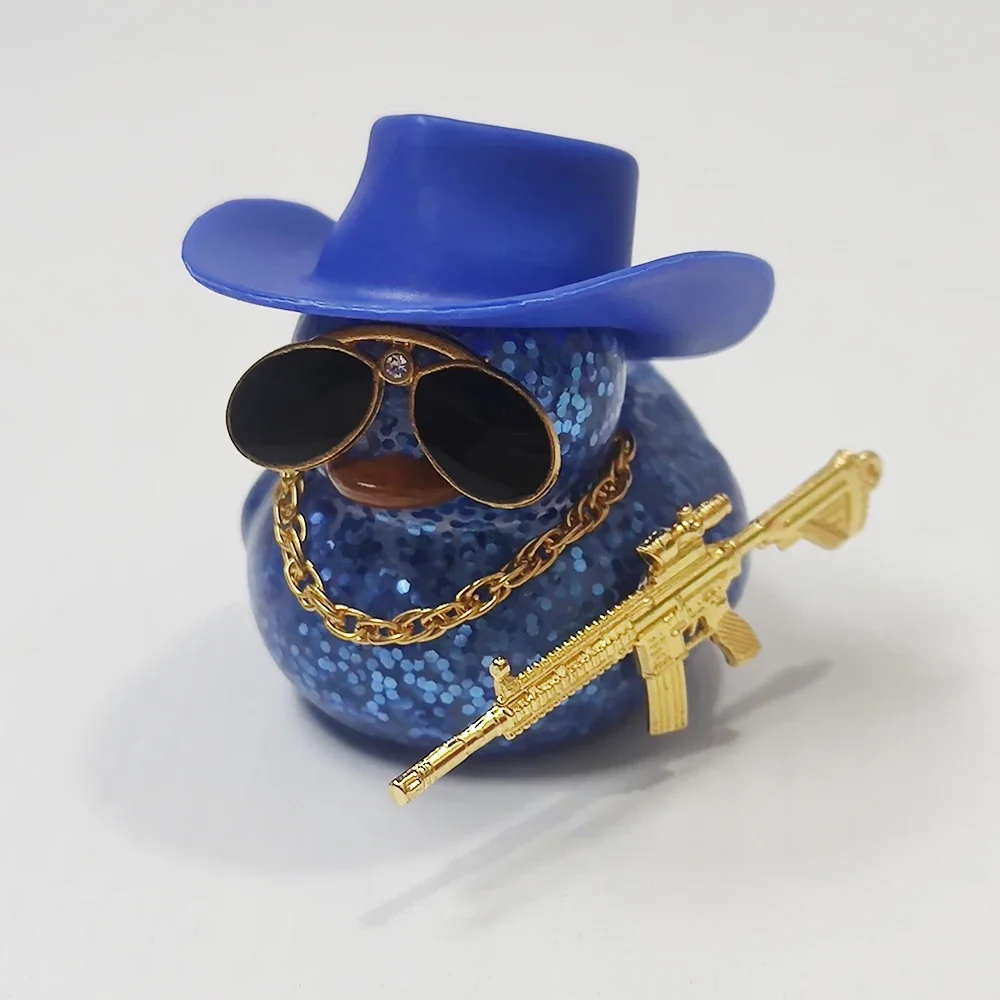 Rubber-Duck-with-Weapon-Car-Ornaments-Black-Red-Blue-Yellow-Ducky-Car ...