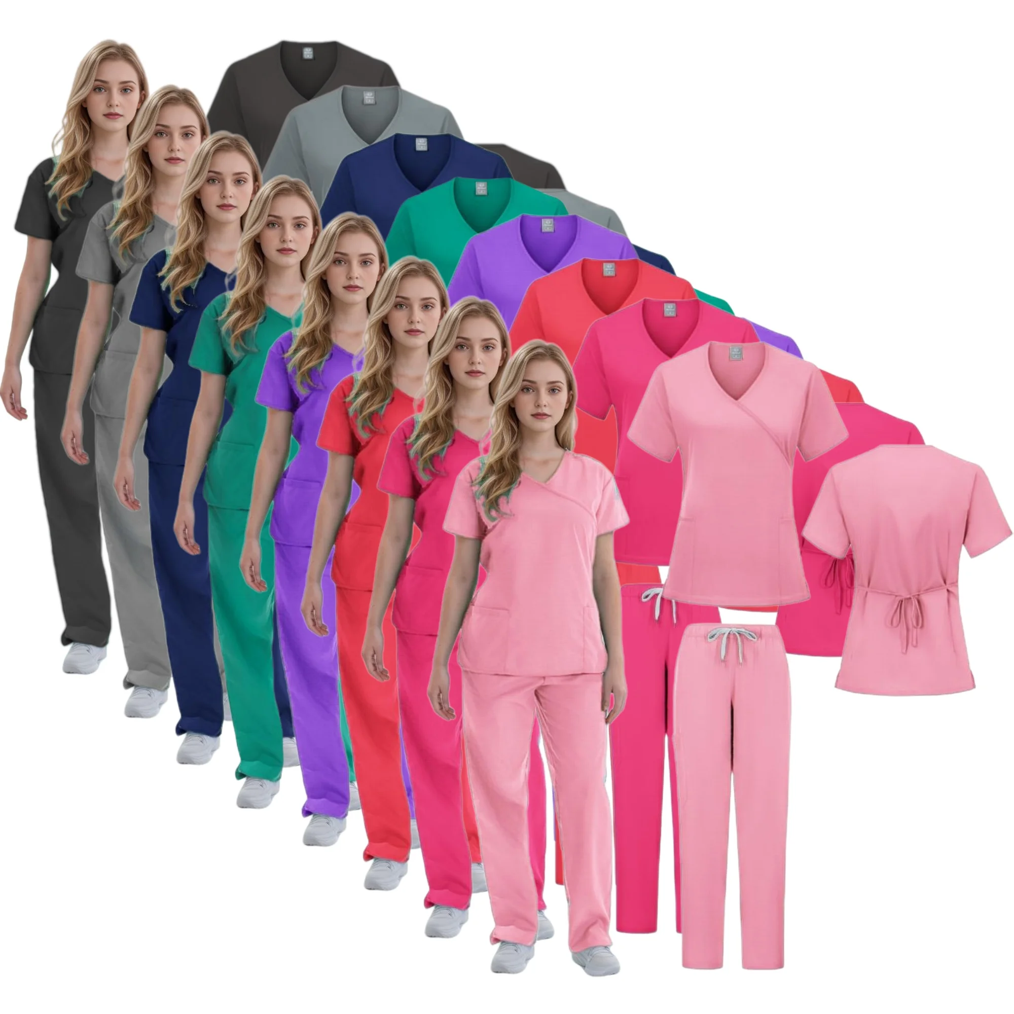 Scrubs Uniforms Sets Nurse Spandex Rayon Spa Uniform Women Nurse ...