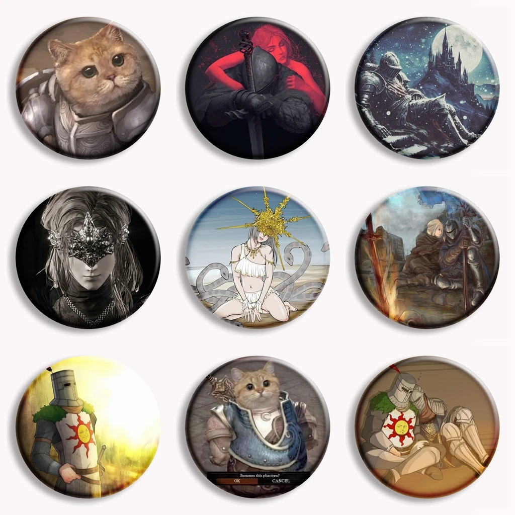 Game-Dark-Souls-3-Solaire-of-Astora-Soft-Button-Pins-Sun-Knight-Shield ...