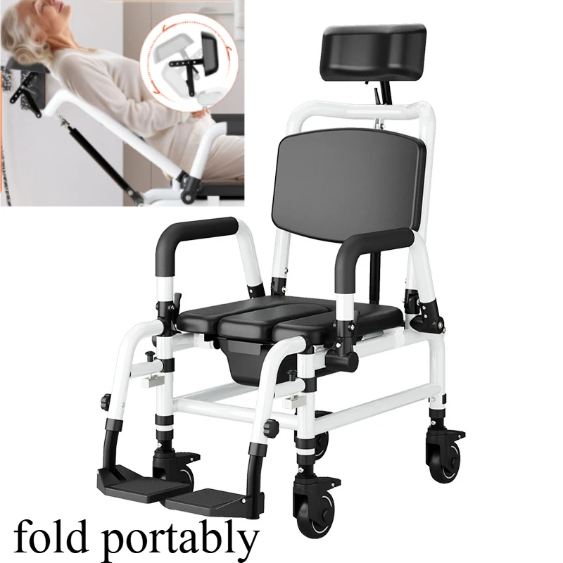 Adult Commode The elderly indoor toilet chair bath shampoo mobile ...