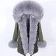 MaoMaoKong Natural Real Fox Fur Jacket Hooded Black Waterproof Woman Winter Warm Coat Parkas ...