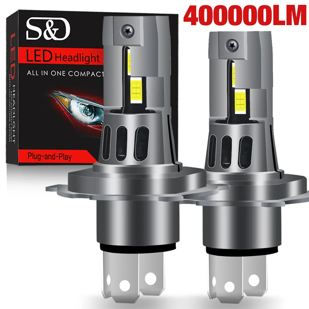 400000LM H4 LED Headlight Bulbs Canbus High Low Beam Car Light Turbo Led Diode Lamp Auto ...