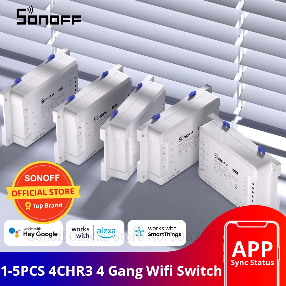 Sonoff 4ch 10a/gang Wifi Smart Switch 4 Gang Four Channel Remote Wifi ...