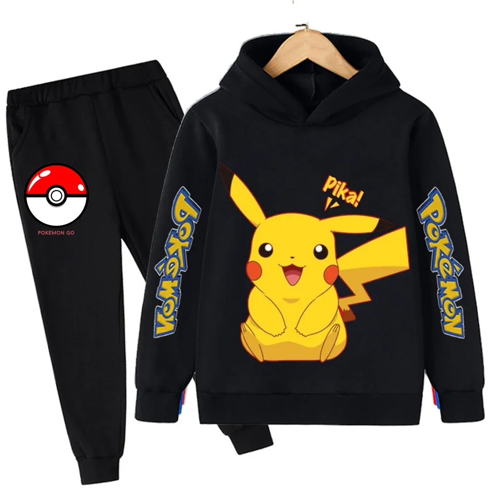 Boys-Girls-Pokemon-Hoodie-Pikachu-Hooded-Clothing-Set-Kids-Coat-Pants ...