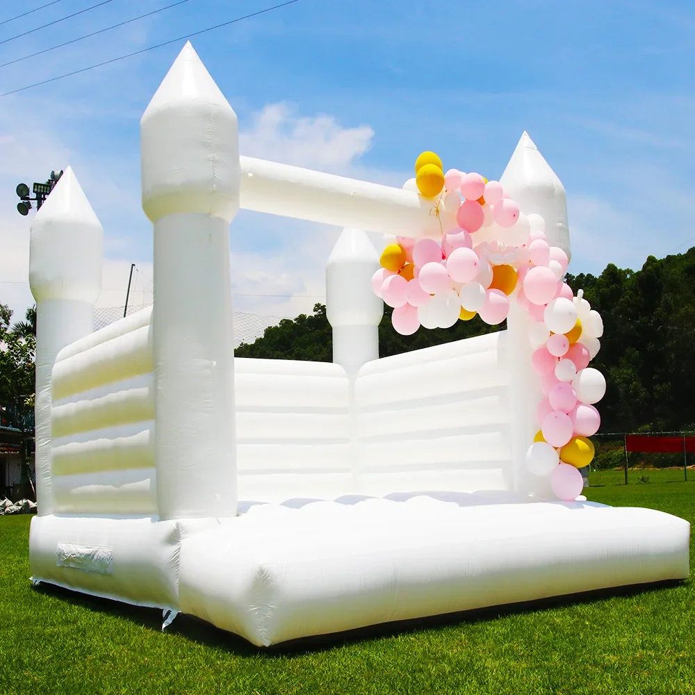 3M-4M-White-Black-Inflatable-Castle-Bounce-House-Jumping-bed-Trampoline ...