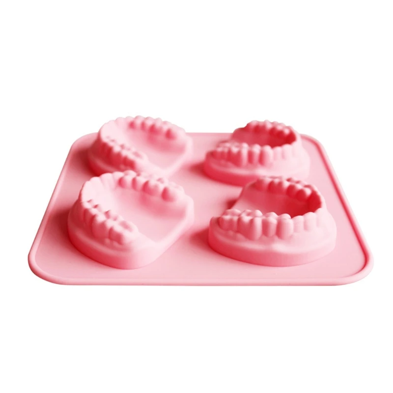 4-Hole-Denture-Teeth-Shaped-Ice-Cube-Mold-Silicone-Ice-Tray-DIY-Ice ...