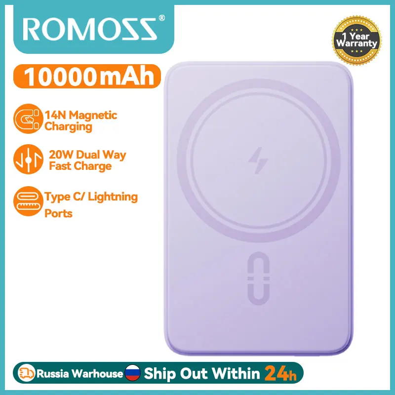 ROMOSS-Power-Bank-10000-mAh-15W-Magsafe-Powerbank-20W-Wired-Spare ...