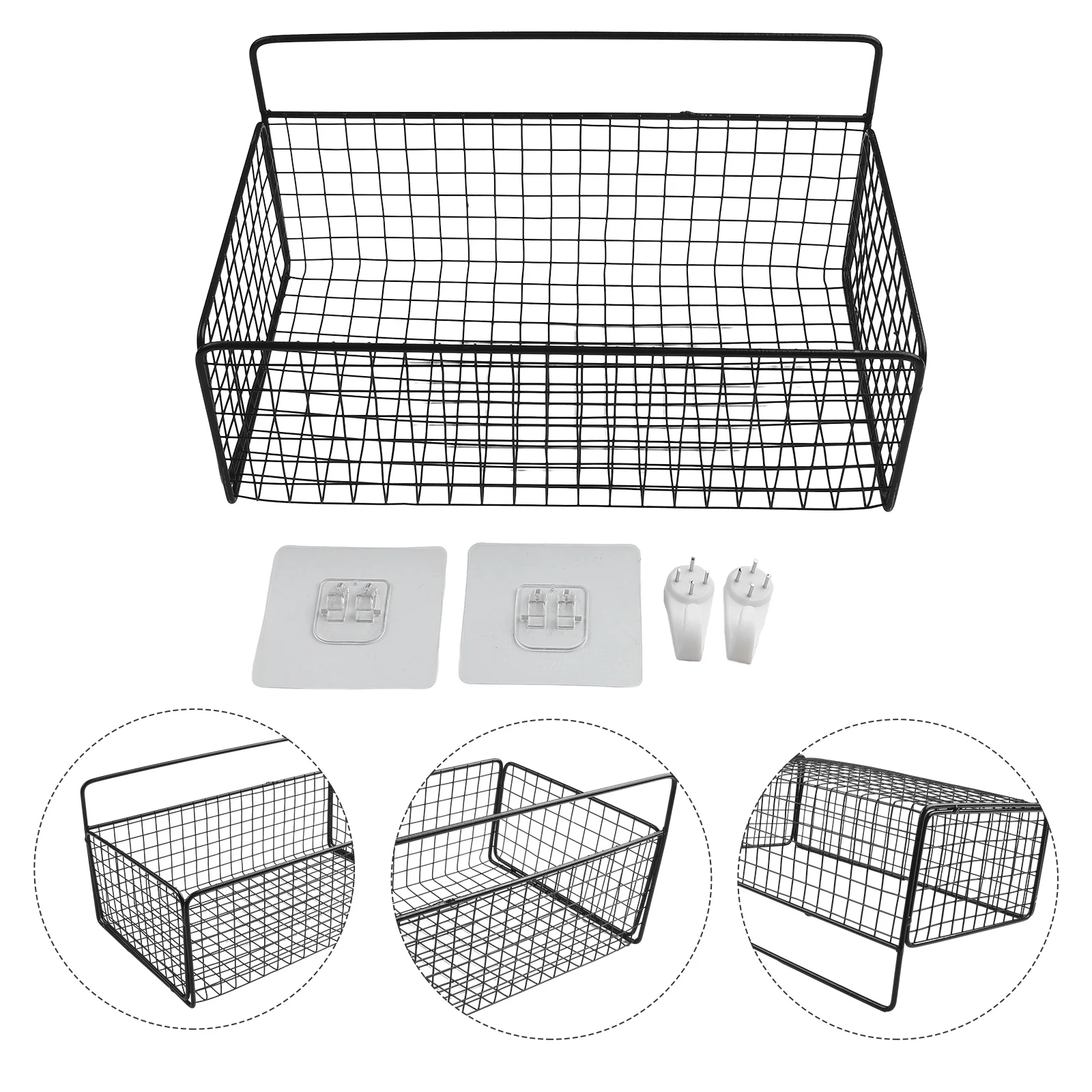 Set-Of-Storage-Basket-Shelf-Free-Punching-Wall-Hanging-Drain-Rack ...