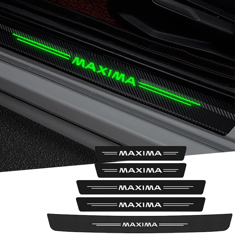 Luminous Car Interior Door Sill Trim Stickers Waterproof Decals Film ...