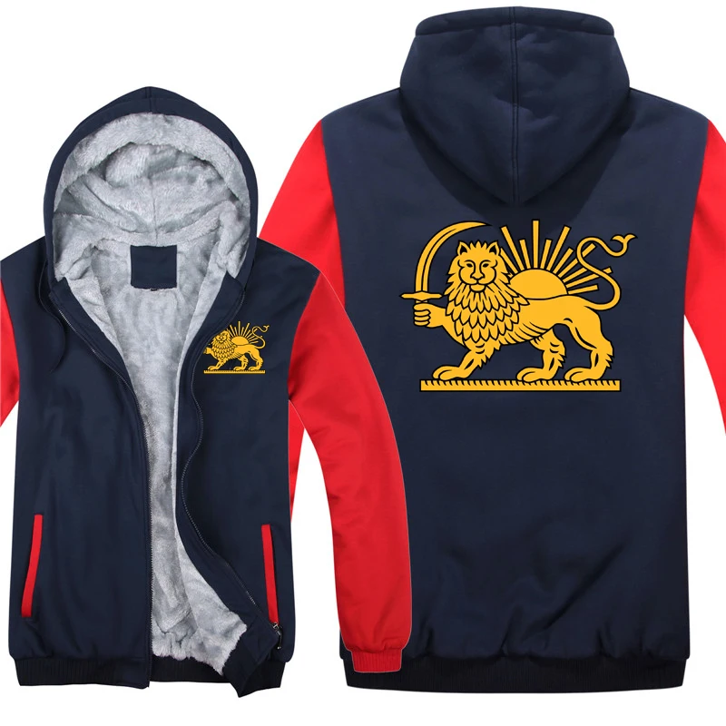Lion Iran State Flag Hoodies Men Cool Coat Thicken Lion Iran State Flag ...