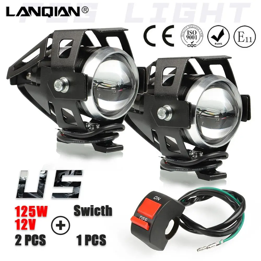 Faros delanteros de motocicleta U5, foco led de 125W y 12v para YAMAHA ...