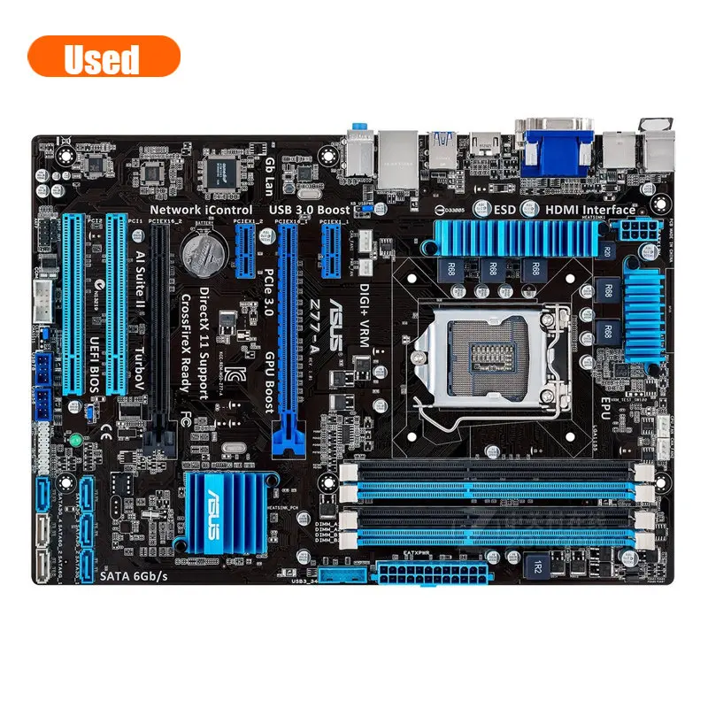 Used,asus Z77-a Desktop Motherboard Z77 Socket Lga 1155 I3 I5 I7 Ddr3 32g Atx Uefi Bios ...