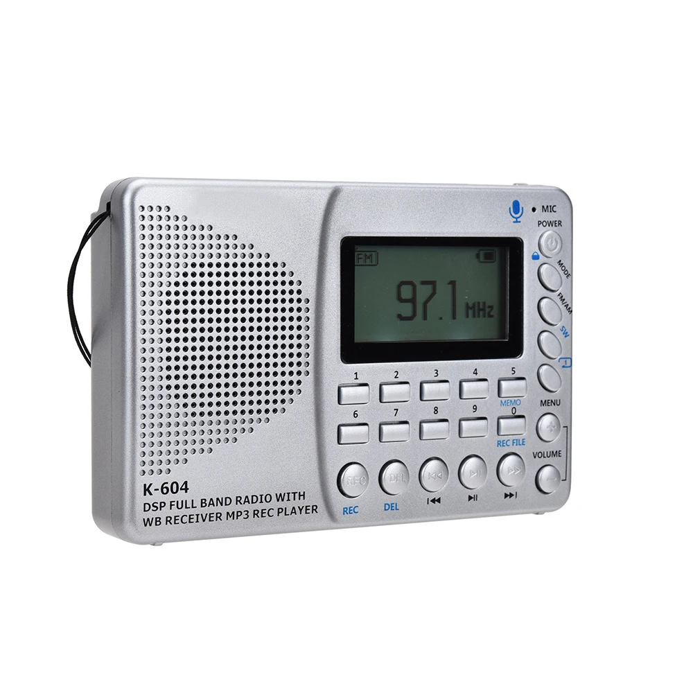 K 604 AM FM WB 라디오 음악 플레이어 스피커 디지털 라디오 레코더, 텔레스코픽 안테나가 있는 다목적 라디오 레코더| | - AliExpress