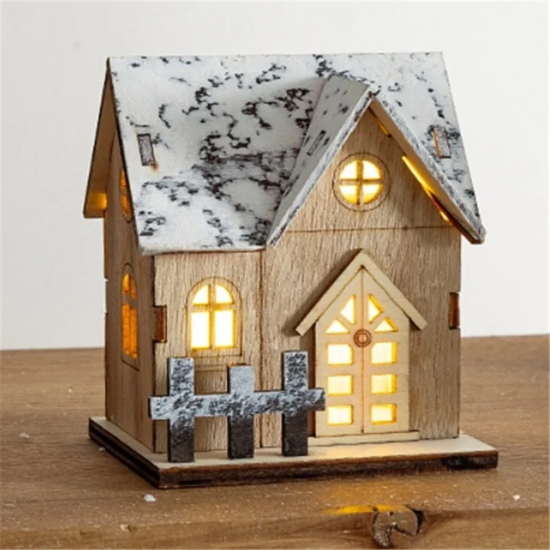 LED Light Mini Wood House Model Luminous for Christmas Christmas Houses ...