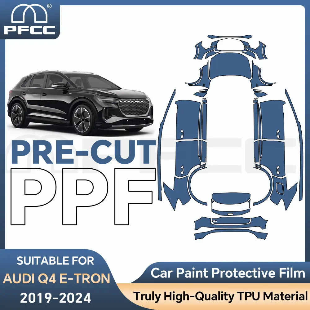 For Audi Q4 E-TRON 2021-2024 TPU Paint Protective Film Custom Fit Anti ...