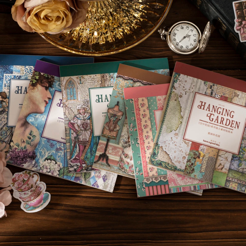 Mr. Paper 빈티지 캐릭터 와시 스티커, 유럽 공주 정원 핸드 계정 장식 문구 스티커, 6 가지 스타일, 책 당 25 개 ...