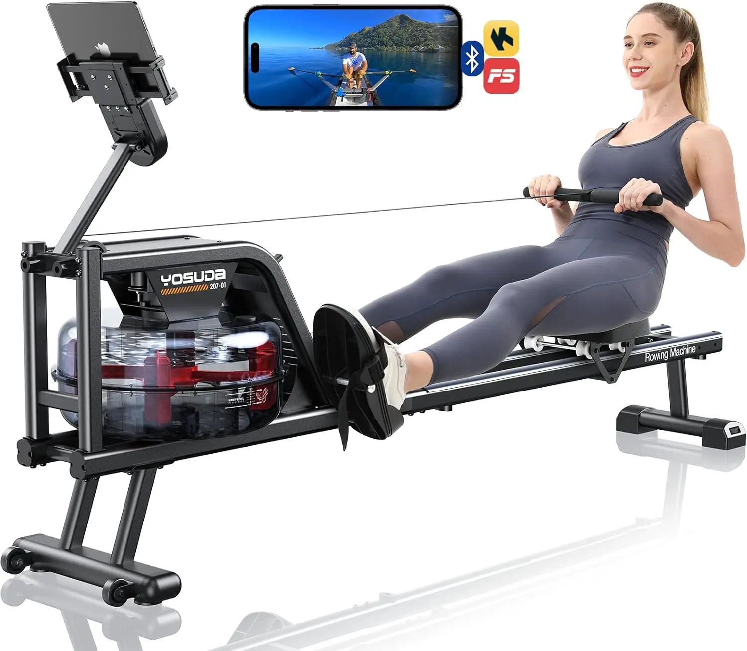 YOSUDA-Magnetic-Water-Rowing-Machine-350-LB-Weight-Capacity-Foldable ...