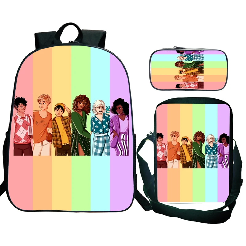 3pcs Heartstopper Backpack Rucksack Anime Nick and Charlie Teens Laptop ...