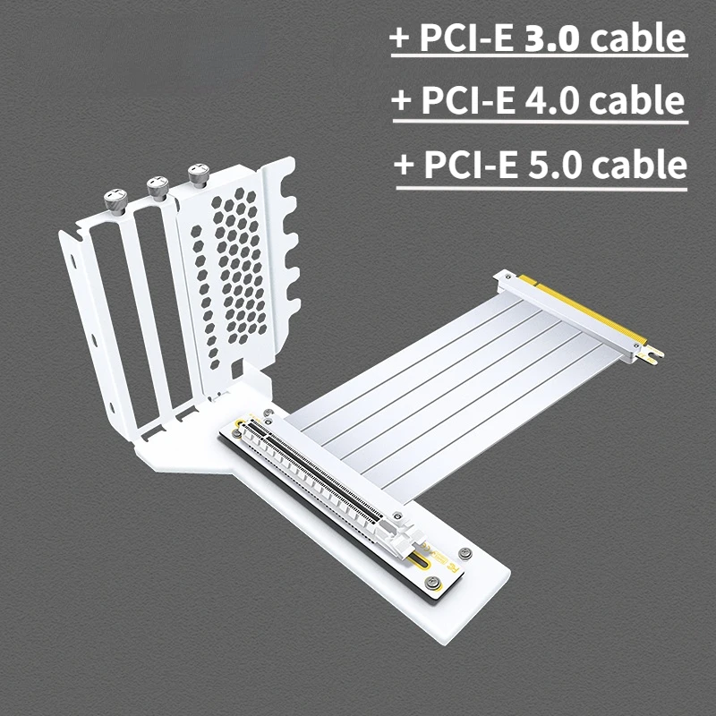 범용 수직 브래킷 베이스 키트, 흰색 PCI E 5.0 4.0 3.0 16X 그래픽 카드 3/2 슬롯, ATX 케이스 라이저 연장 케이블, 90 ° gpu용 ...