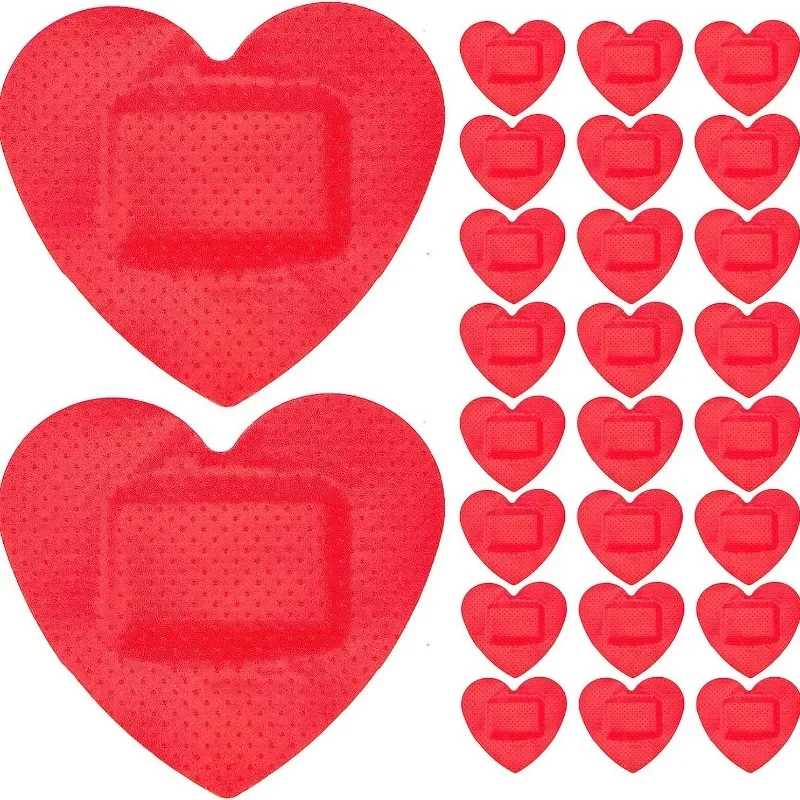 20pcs/set Red Heart Band Aid Love Skin Patch Concert Face Stickers ...
