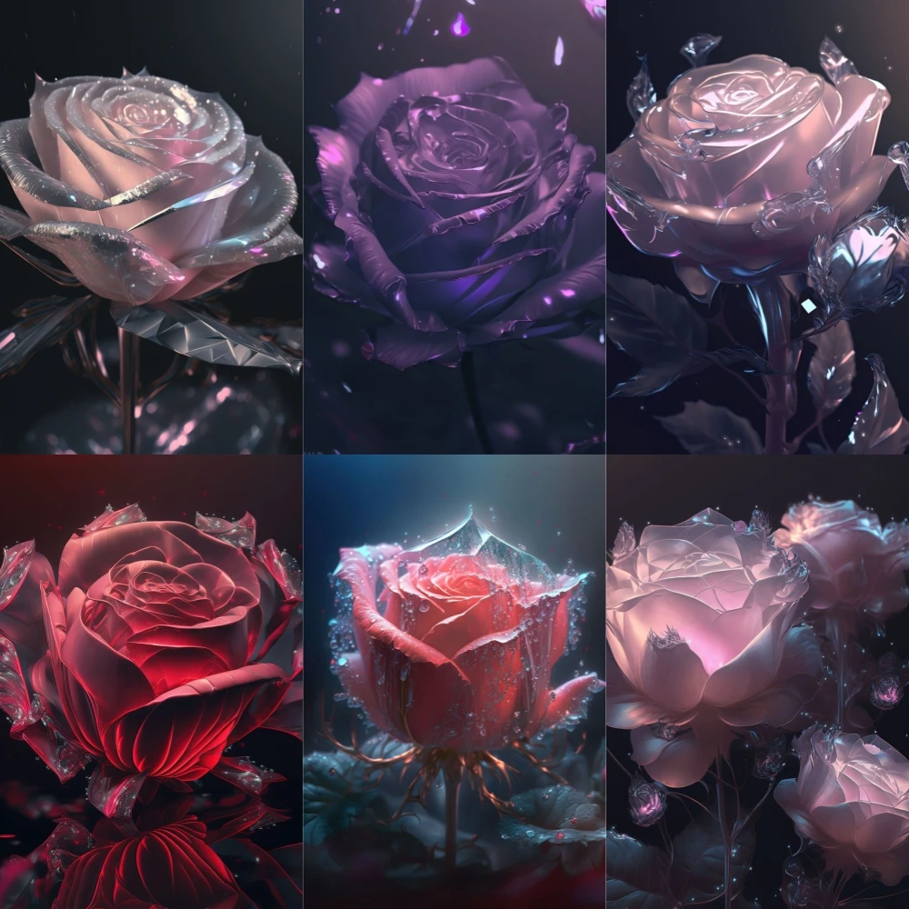 5D-Flower-Art-Diamond-Painting-Rose-Color-Transparent-Dreamy-Full ...