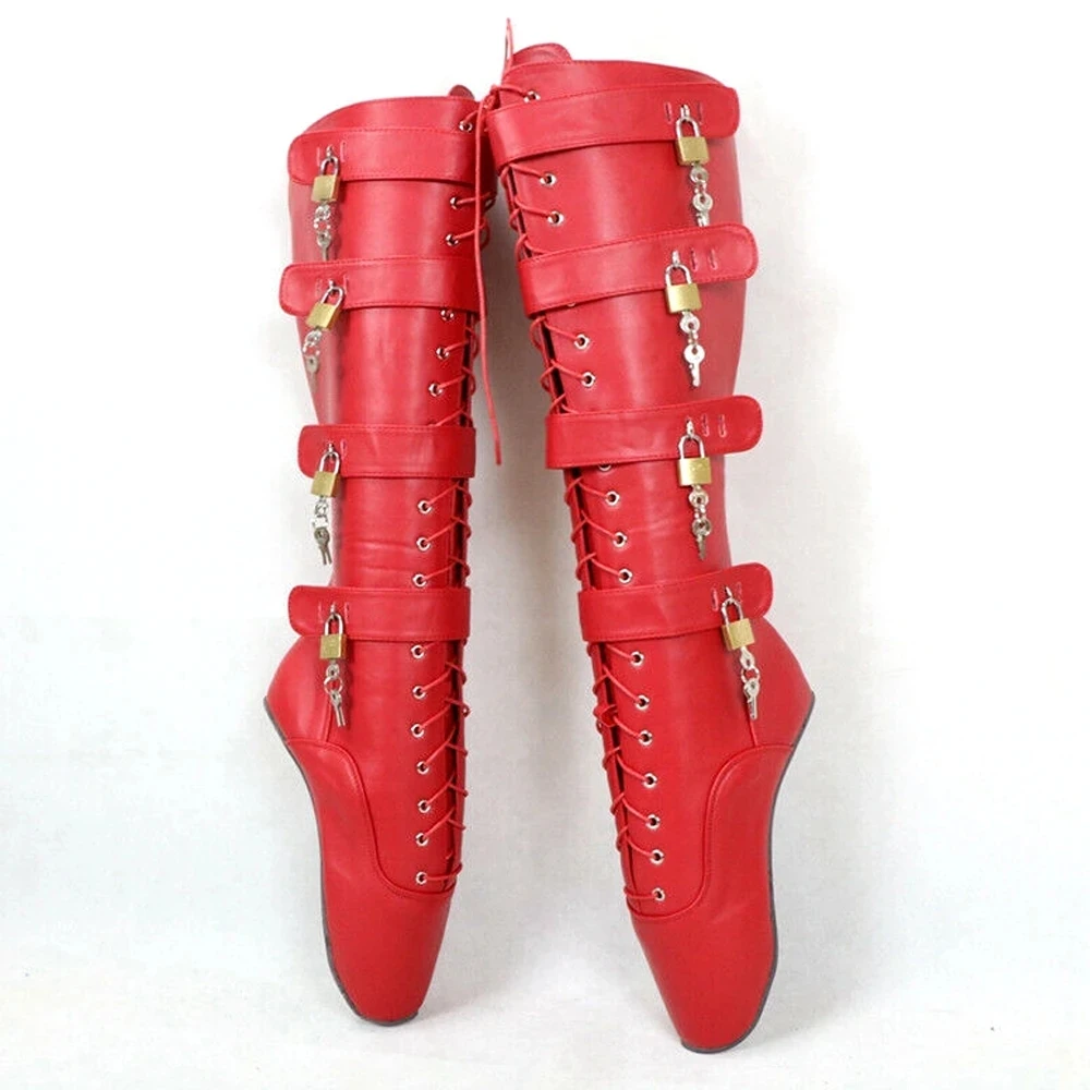 Women-Knee-high-Boots-18CM-Super-High-Ballet-Heel-Heelless-Pointed-Toe ...