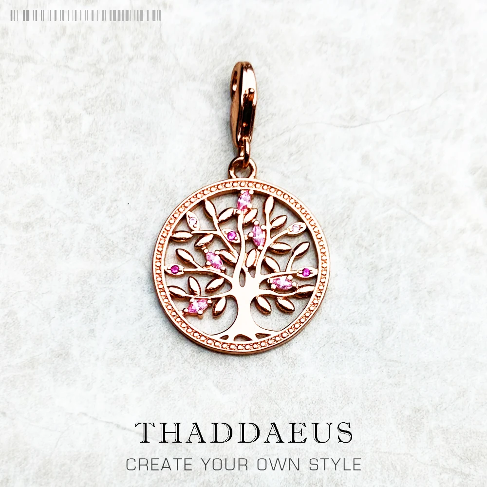 Tree of Love Pink Charms Pendant Europe Jewelry Findings Accessories ...