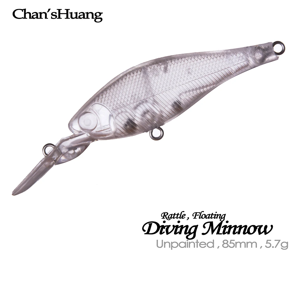 Chan’sHuang 20PCS Unpainted Blank Fishing lures 8.5cm 5.7g Rattle ...