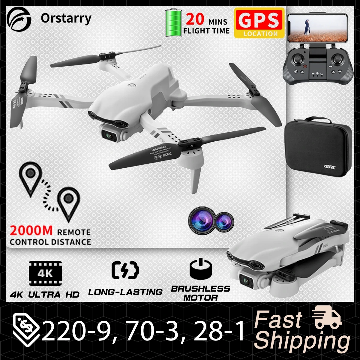 F10 Pro Dron HD การถ่ายภาพการบันทึกภาพยนตร์4K GPS Optical ติดตามตำแหน่ง ...