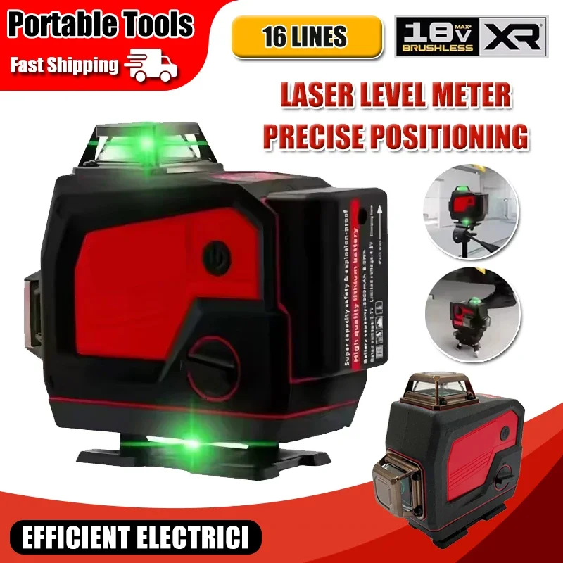 Super Powerful Laser Level Green 16 Lines 4D Self Leveling 360 ...